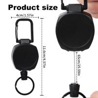 China Deyi Badge Reel Steel Cord Strength Carabiner Badge Holder For Secure Key for sale