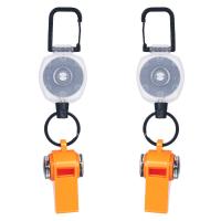 China Deyi Badge Reel Sturdy And Durable Key Chain Steels Retractable Cord Key Ring Orange for sale
