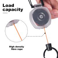 China Deyi Badge Reel Sturdy And Durable Key Chain Steels Retractable Cord Key Ring Orange for sale