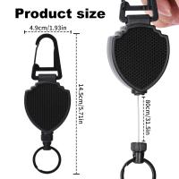 China Deyi Badge Reel Heavy Duty Badge Holder Retractable Gear Retractable Cord Black Metal Color for sale