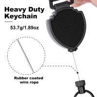 China Deyi Badge Reel Heavy Duty Badge Holder Retractable Gear Retractable Cord Black Metal Color for sale