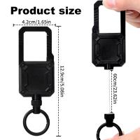 China Deyi Badge Reel Heavy Duty Retractable Keychain Carabiner Key Holder Square ID for sale