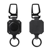 China Deyi Badge Reel Impact Resistance ID Badge Reels Wire Rope Key Ring Aluminum Ring Carbon Fiber-Texture for sale