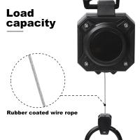 China Deyi Badge Reel Impact Resistance ID Badge Reels Wire Rope Key Ring Aluminum Ring Carbon Fiber-Texture for sale