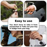 China Deyi Badge Reel Impact Resistance ID Badge Reels Wire Rope Key Ring Aluminum Ring Carbon Fiber-Texture for sale
