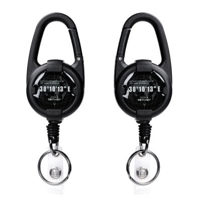China Deyi Badge Reel Retractable Keychain Clip Id Holder Upgraded Stainless Steel Cord Suitable for Men And Wome D Hook for sale