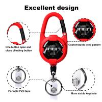 China Deyi Badge Reel Retractable Keychain Clip Id Holder Upgraded Stainless Steel Cord Suitable for Men And Wome D Hook for sale