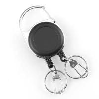 China Deyi Badge Reel Carbon Fiber ID With Badge Strap And Key Ring for sale