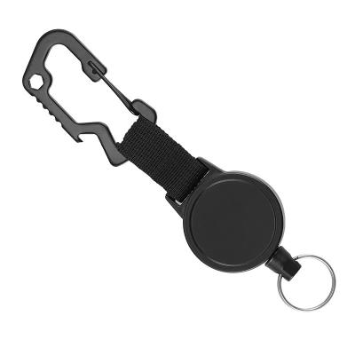 China Deyi Badge Reel Metal Carabiner Key Ring for Fishing Cycling Hiking Outdoors for sale