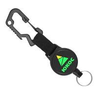 China Deyi Badge Reel Metal Carabiner Key Ring for Fishing Cycling Hiking Outdoors for sale