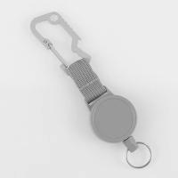 China Deyi Badge Reel Metal Carabiner Key Ring for Fishing Cycling Hiking Outdoors for sale