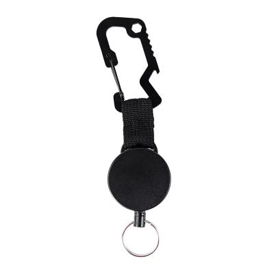 China Deyi Badge Reel Outdoor Heavy Duty Retractable Keychain Extendable Carabiner 6875 for sale