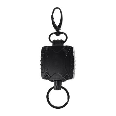 China Deyi Badge Reel Heavy Duty Metal Retractable Keychain Outdoor Black 6862 for sale