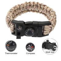 China Sports Survival Parachute Cord Wristband Gear Kit with Emergency First Aid Multi-Tool Accessories for Outdoor Wilderness for sale