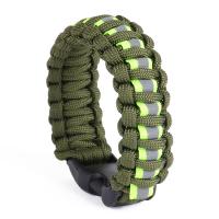 China Survival Bracelet, Fire Starter Made of Flint and Steel, Whistle and Compass, Adjustable Strap Size for Camping, Bushcraft and Emergency Equipment for sale