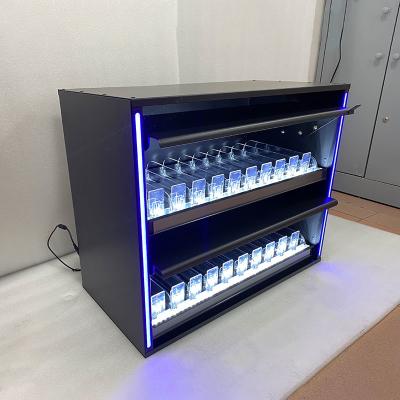 China Customized Countertop Tobacco Smokeless Display Stand Showcase With Pusher For Smoke shop for sale