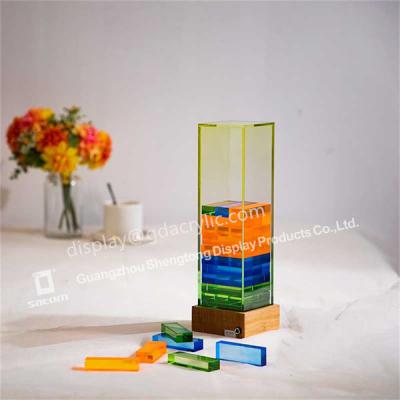 China Handmade Luxury Limited Edition Light Up Lucite Neon Jumbling Tumbling Tower for sale