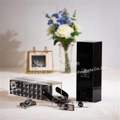 China Custom Black Acrylic Tumble Tower Blocks Set in Clear Case with Handle for sale