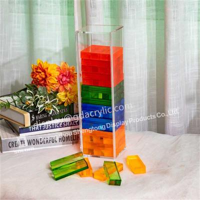 China Luxury Colorful Tabletop Game Party Tumbling Tower Blocks Acrylic Tumbling Tower for sale