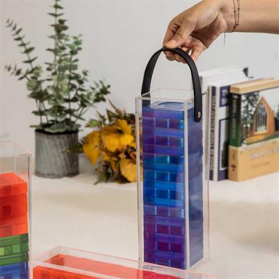 China Portable Monogram Crafts Acrylic Tumbling Tower Blocks Game for sale