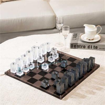 China Coffetable Decor Premium Smoke Acrylic Chess Game Board for sale