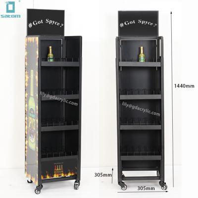 China Multi layer wire meash super market liquor wine metal display stand liquor store display rakcs for sale