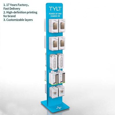 China Customized moblie acrylic/metal/plastic cheap cell phone case shop display rack with hooks for sale