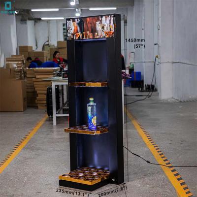 China Customized beer/wine/water/bottle display rack led lighted glowing  detachable display rack for sale