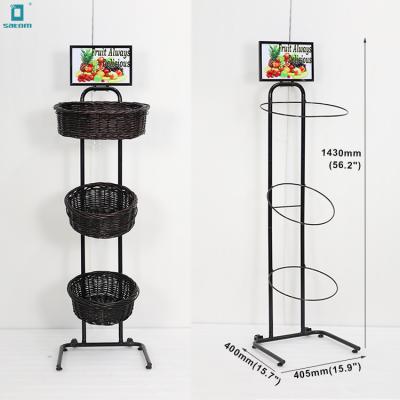 China Fruit display stand display rack with removable headers posters floorstanding display racks for grocery store for sale