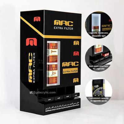 China Automatic Push Acrylic Cigarette Tobacco Display Cabinet Stand with Lighting display Area for sale