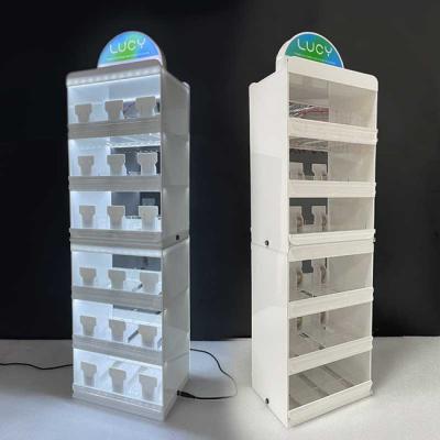 China Layers Free Combination Metal Tobacco Cigarette Display Cabinet Rack for sale