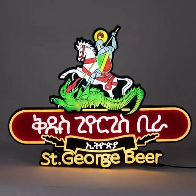China Satom Personalized Alcohol Beverage Brand Led Logo Neon Sign for sale
