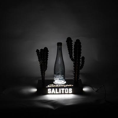 China Unique-design Metal LED Bottle Display Presenter Tequila Bottle Glorifier for sale