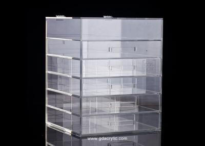 China Durable 5 Drawers Acrylic Cosmetic Makeup Organizer 12''x12''x16'' Makeup Box for sale