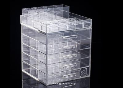 China Detachable Top for Brush Display Classic 5 drawers Acrylic Cosmetic Makeup Organizer for sale
