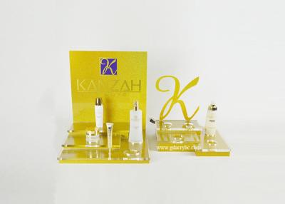 China Retail Counter Glitter gold Customized Design Acrylic Cosmetic Display for sale