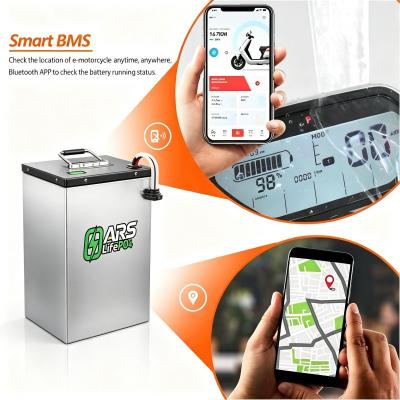 China Custom 48V 60V 72V scooter lithium battery motorbike battery pack for Monster 720 scooter with Bluetooth GPS OEM/ODM for sale