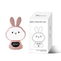 China Cute Bunny Plug In Night Light With Clock Rotatable Sleep Trainer Remote Control for sale