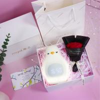 China LED Kids Sleep Trainer Night Light Rechargeable Smart Wake Up Clock Dimmable Soft Silicone Penguin for sale