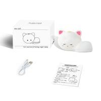 China Mini Lovely Cat Rechargeable Led Soft Touch Silicone Night Light For Kids Room for sale