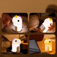 China USB Charging Table Lamp Kids Silicone Nightlight Unicorn Alarm Clock Children's Teaching for sale