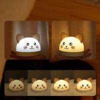 China Customized Cat Alarm Clock Silicone Night Light Lamp Rechargeable Touch Controls Multicolor Naughty for sale