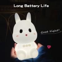 China LED Silicone 7 Color Pat Bedside Rabbit Night Light Touch Sensor  With USB Charge for sale