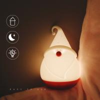 China Santa Claus Nightlights 1200mAh Battery Rechargeable Lamp Cute Silicone Decoration Christmas Gift for sale