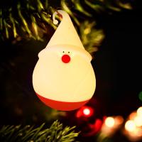 China Santa Claus Nightlights 1200mAh Battery Rechargeable Lamp Cute Silicone Decoration Christmas Gift for sale