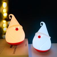 China Santa Claus Nightlights 1200mAh Battery Rechargeable Lamp Cute Silicone Decoration Christmas Gift for sale