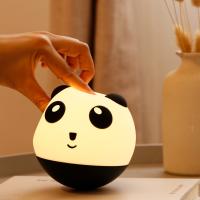 China Creative Children's Soft Panda Night Light Eye Care Sleeping Bedroom Silicone LED Table Lamp for sale