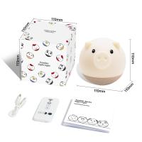 China Silicone Animal Night Light Cartoon Pig Led Bed Colorful Light Lamp Taping for sale