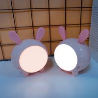 China 3 Color Bedside Night Light Temperture Cute Led Touch Usb Charging Stepless Dimming For Kids Bedroom for sale