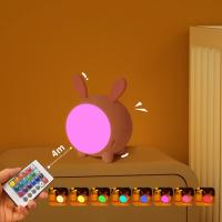 China LED 3D Pink Molong Rabbit Night Light Toy Battery Operated PVC for Touch Switch Home Living Room for sale